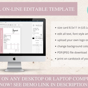 Editable Invoice Template, Small Business Invoice, Printable Order Form ...