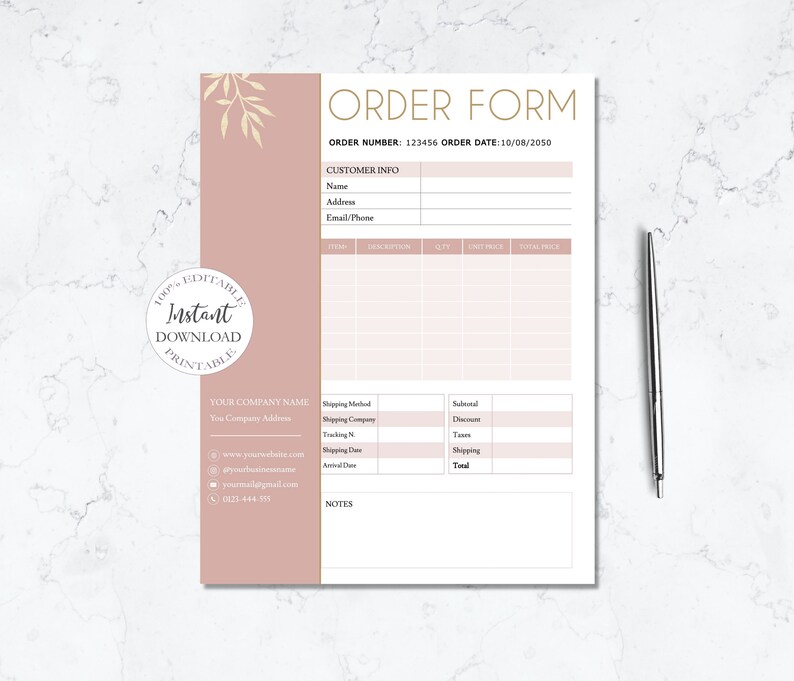 Editable Order Form Bundle Etsy Small Business Order Forms - Etsy