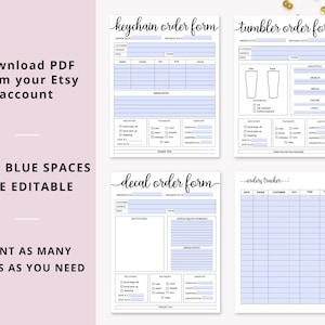 17 Fillable Order Forms Bundle, Invoice Template , Printable Small ...
