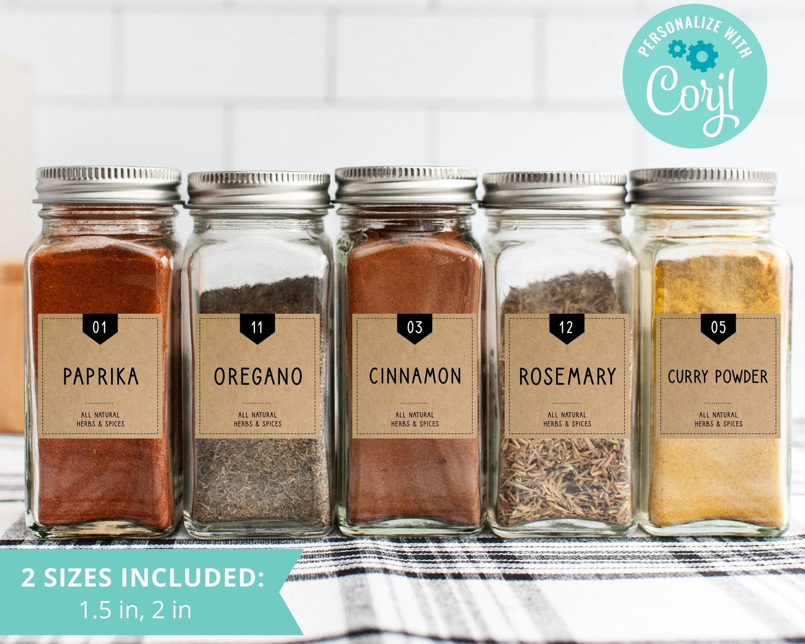 Spice Jars Label Template Editable Spice Labels Printable | Etsy