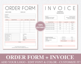 Custom Order Form Template Editable Order Forms Etsy | Etsy