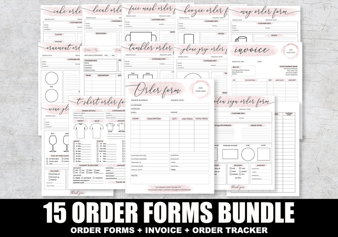 15 Editable Order Forms Bundle I Canva Template I Invoice Template I ...