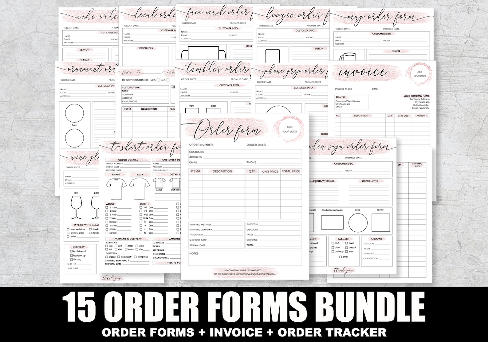 15 Editable Order Forms Bundle I Canva Template I Invoice Template I ...
