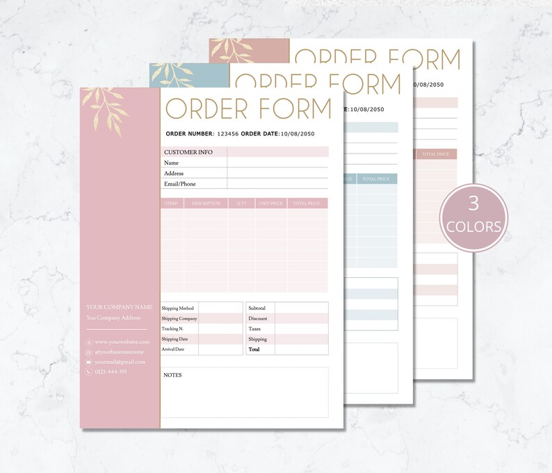 Editable Order Form Bundle Etsy Small Business Order Forms | Etsy