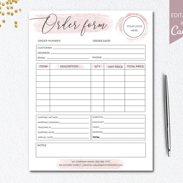 Order Form Template - Etsy
