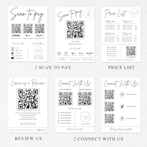Qr Code Sign for Small Business I Canva Template Editable, Price List ...