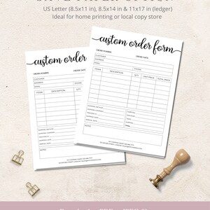 100% Editable Order Form Template, Small Business Order Forms ...