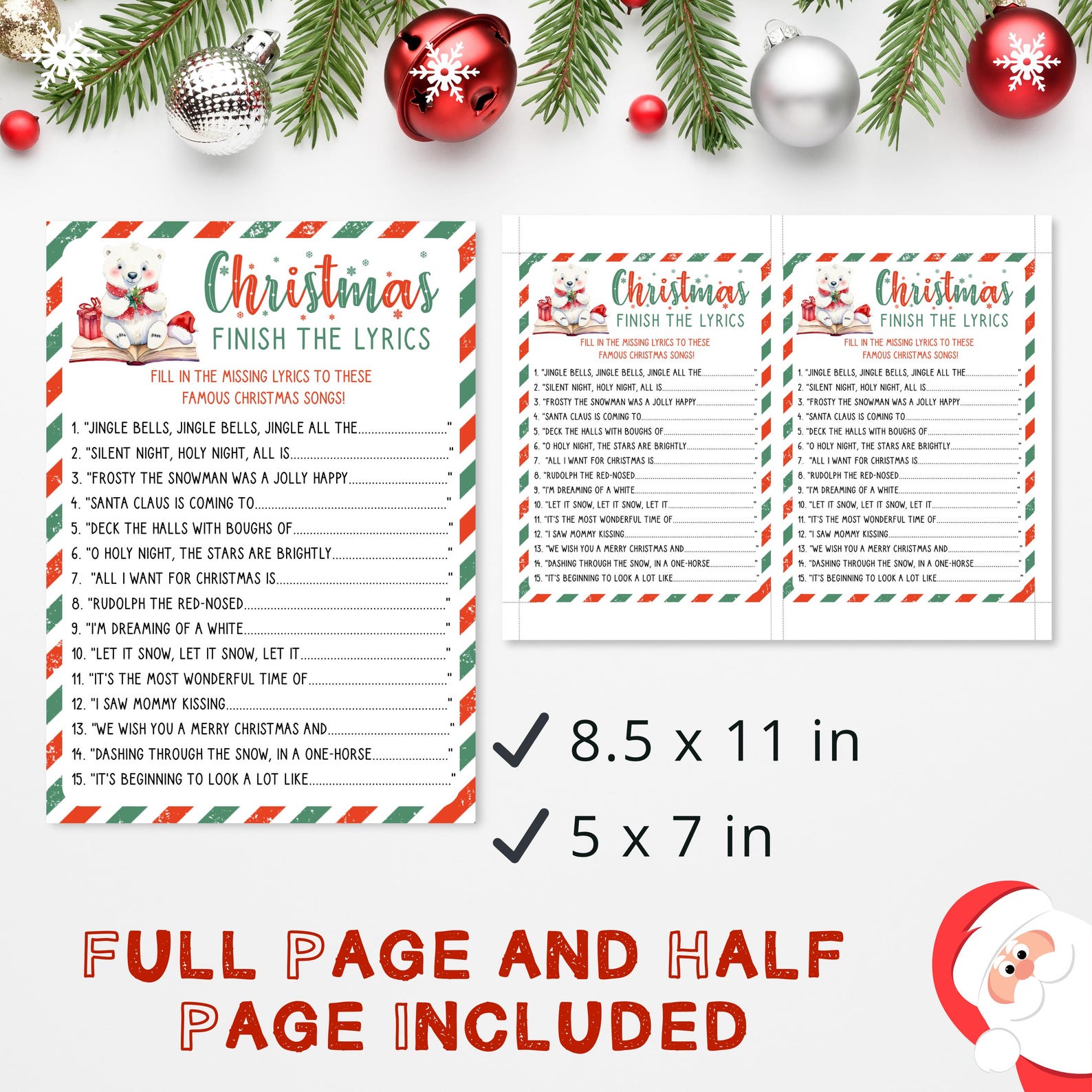 Finish the Lyrics Christmas Game | Fun Holiday Party Game | Canva ...
