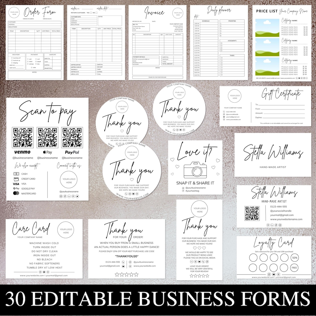 Small Business Bundle I Editable Canva Template I Invoice Template I ...