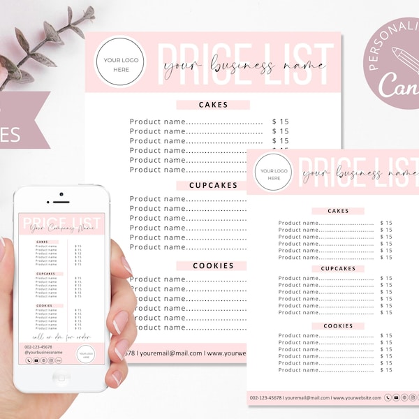 Concession Price List Template - Etsy