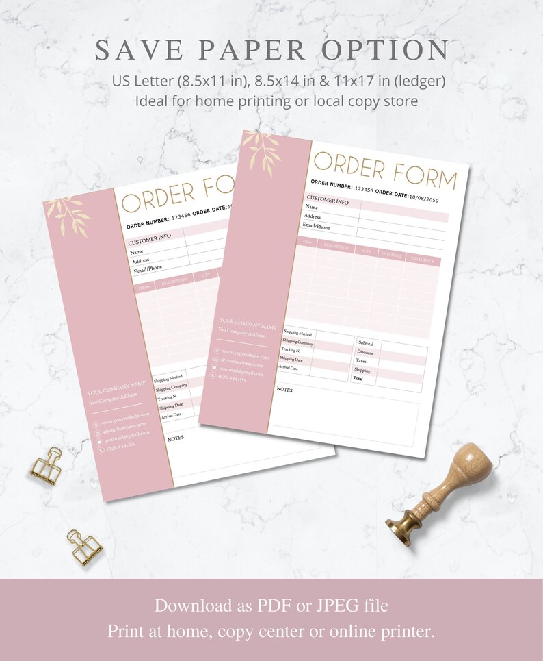 Custom Order Form Template Editable Order Forms Etsy - Etsy