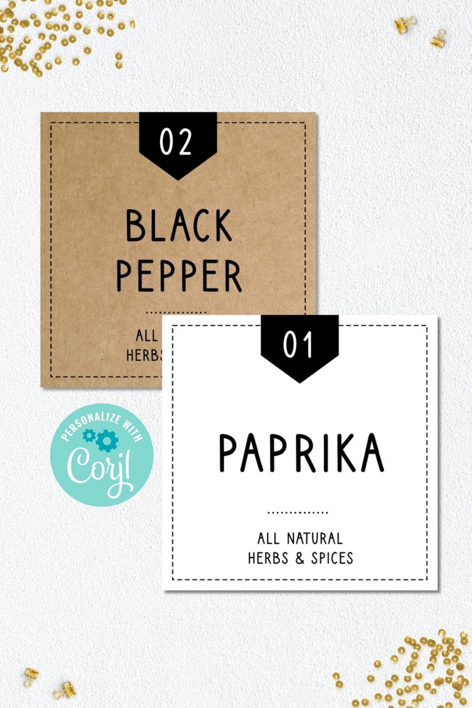 Spice Jars Label Template Editable Spice Labels Printable | Etsy