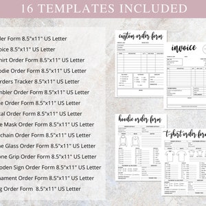 16 Order Forms Bundle, Cake Canva Template, Invoice Template, Tumbler ...