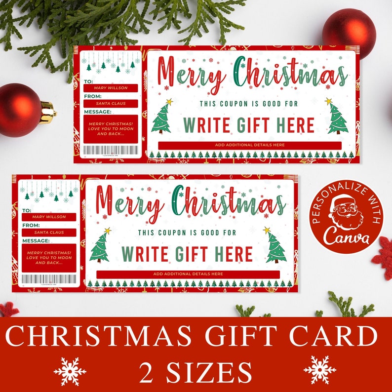 Christmas Coupon Template I Editable Canva Template, Printable ...