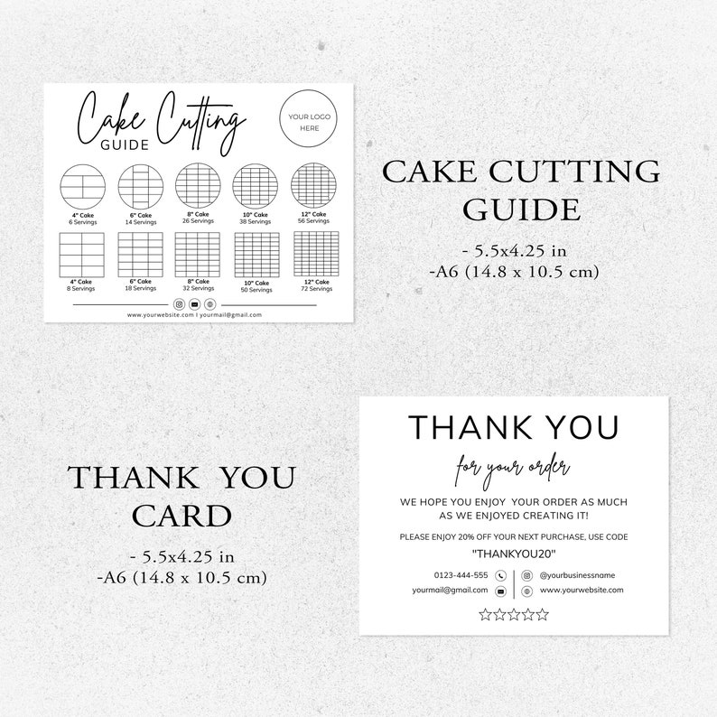 Cake Cutting Set I Editable Canva Template I Cake Care Card, Care ...