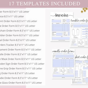 17 Fillable Order Forms Bundle, Invoice Template , Printable Small ...