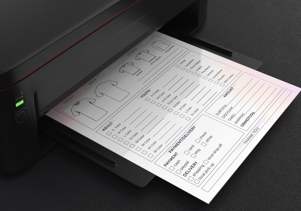 Custom Shirt Order Form Template Canva Editable Shirt Order - Etsy