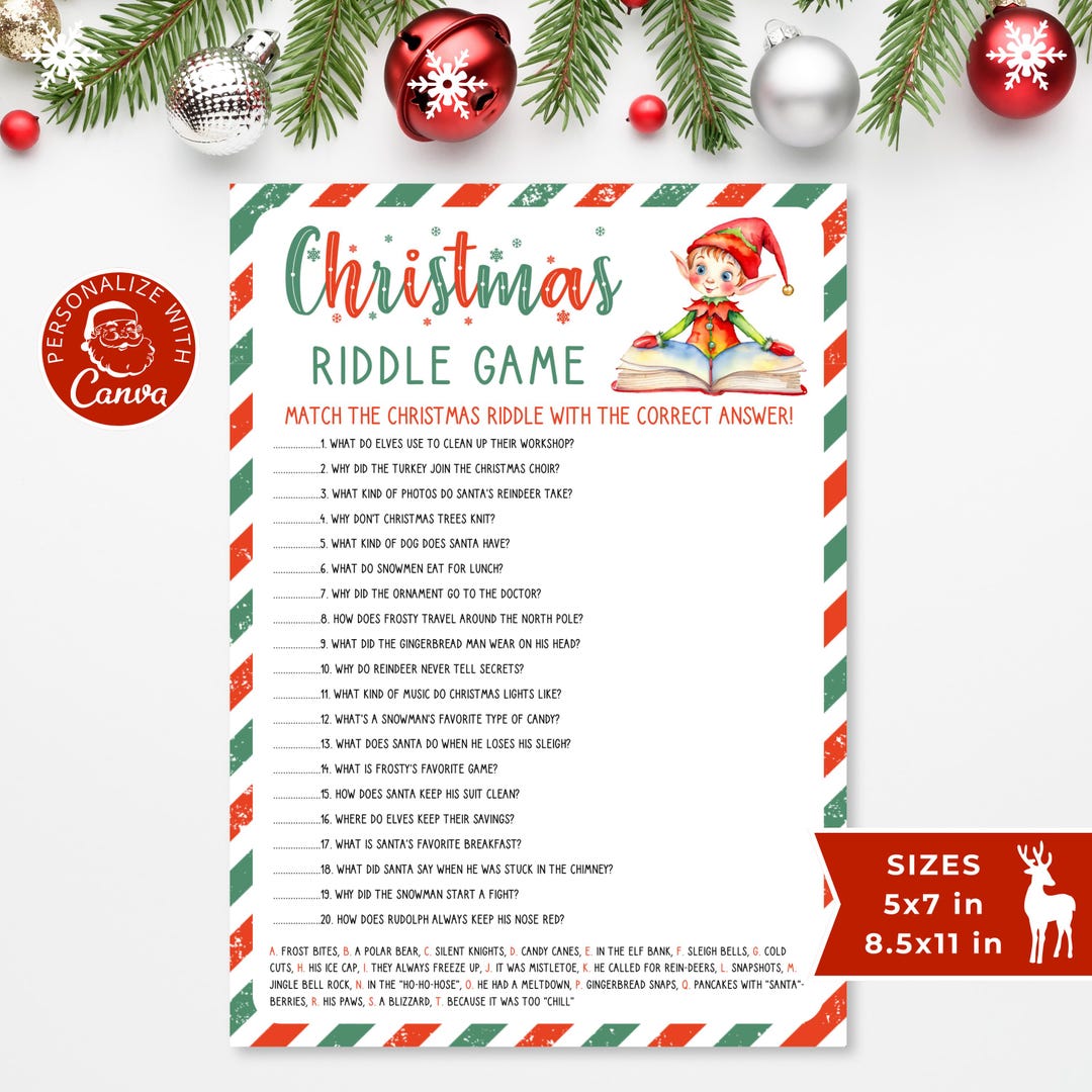 Christmas Riddle Game | Fun Group Holiday Game for Adults & Kids ...