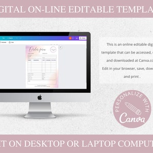 Editable Order Form, Editable Canva Template, Small Business Form ...