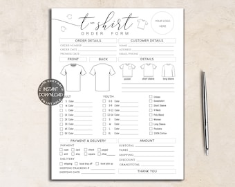 Decal Order Form Template Editable Small Business Forms | Etsy