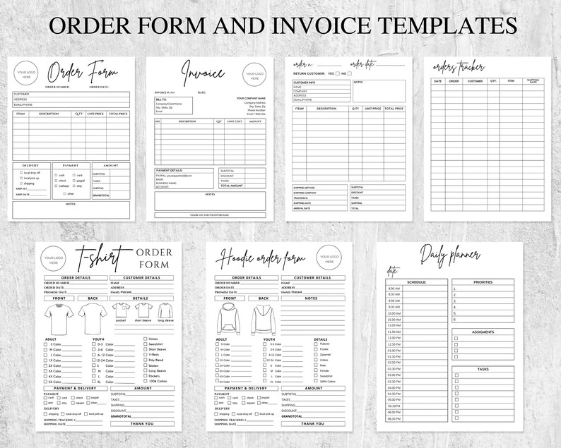 Clothing Business Bundle, Editable Canva Template, Invoice Template ...
