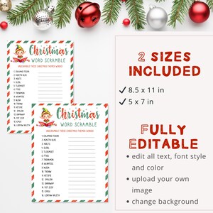 Christmas Word Scramble Game, Winter Kids Activity, Holiday Scramble ...
