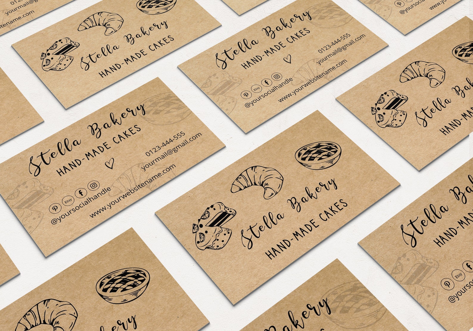 Bakery Business Card Editable Template Printable Handmade - Etsy