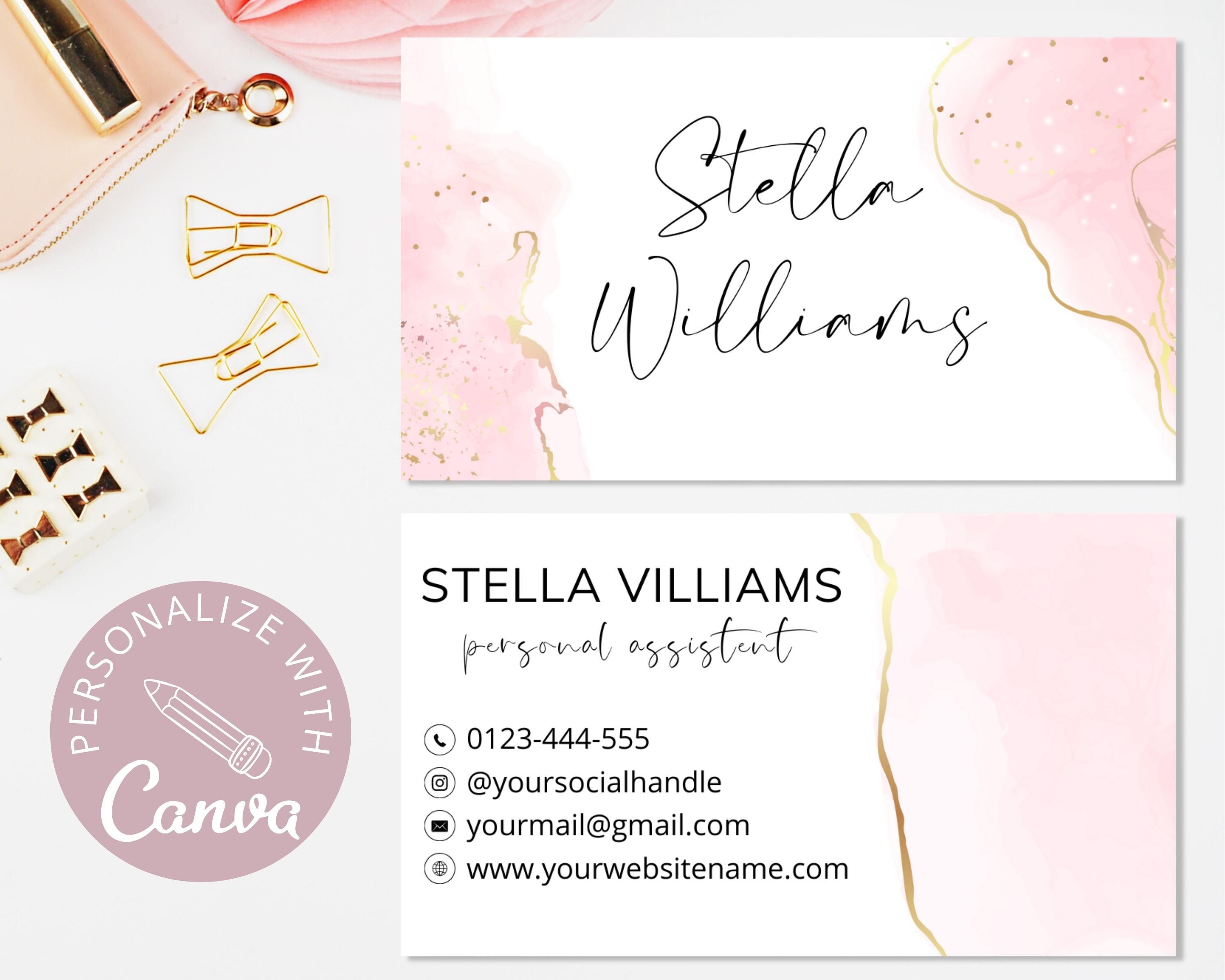 Business Card Template, Editable Canva Template, Custom Business Cards ...