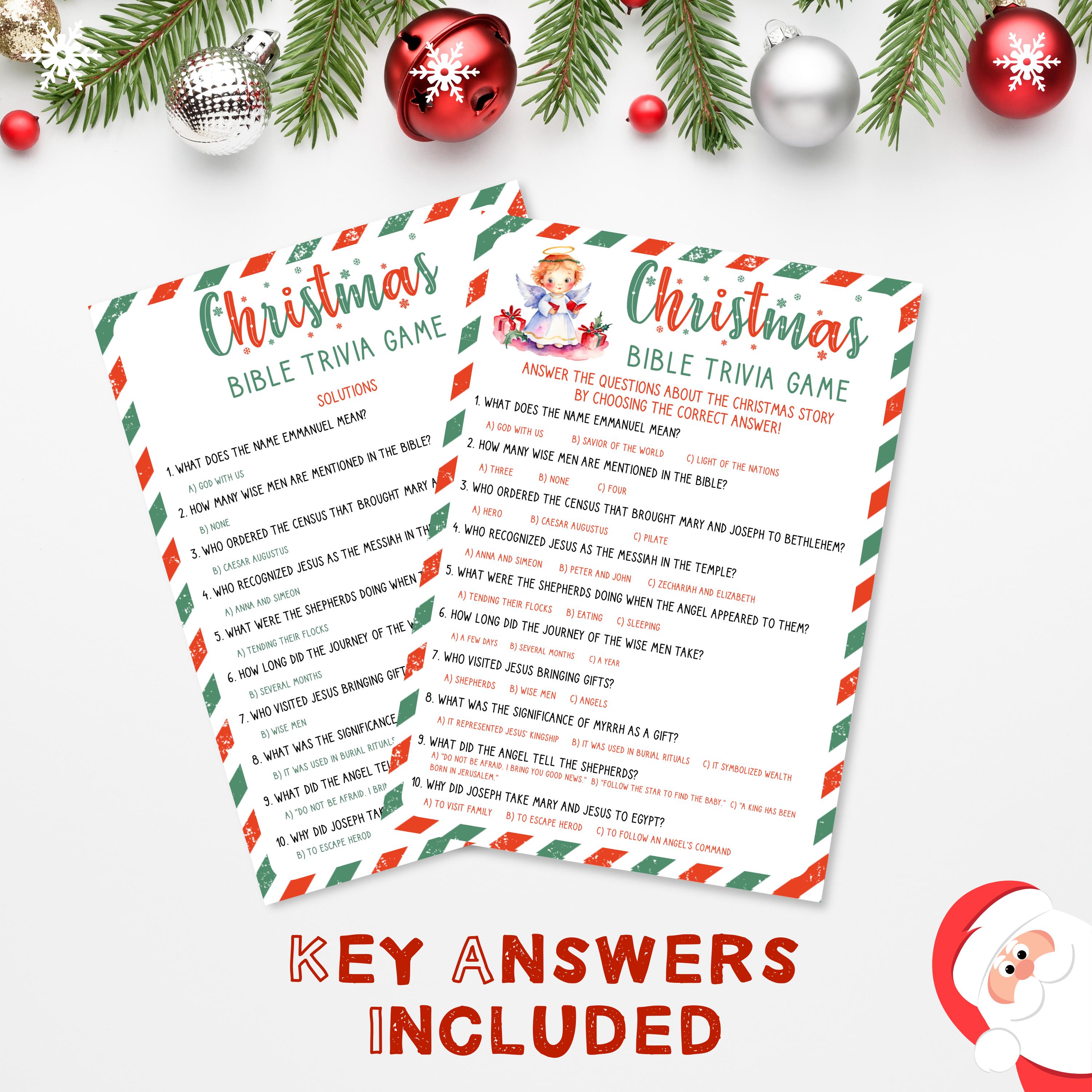 Christmas Bible Trivia Game | Christmas Word Game for Sunday School ...