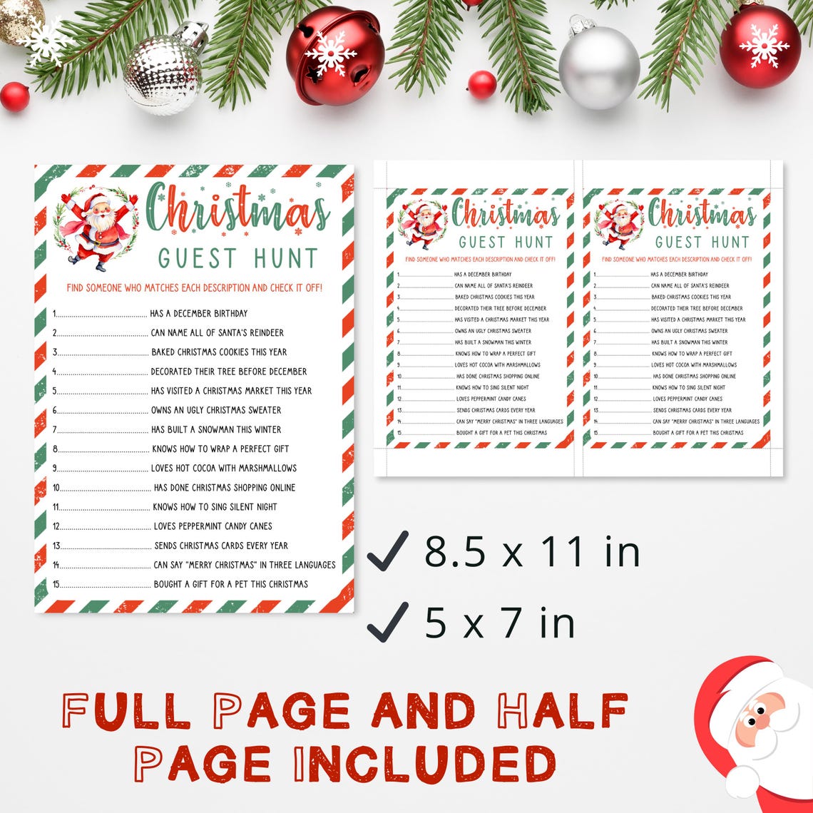 Fun Christmas Hunt Game | Canva Template for Adults and Kids | Find the ...