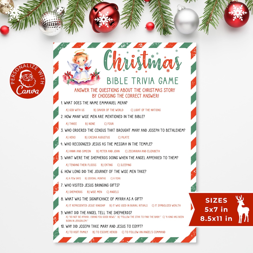 Christmas Bible Trivia Game | Christmas Word Game for Sunday School ...