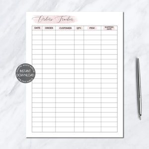 Order Tracker Order Form Bundle Sales Tracking Order Form - Etsy