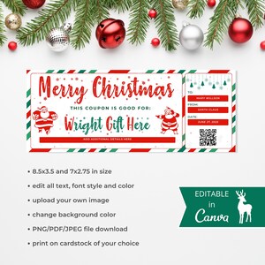 Christmas Coupon Template I Editable Canva Template, Printable ...