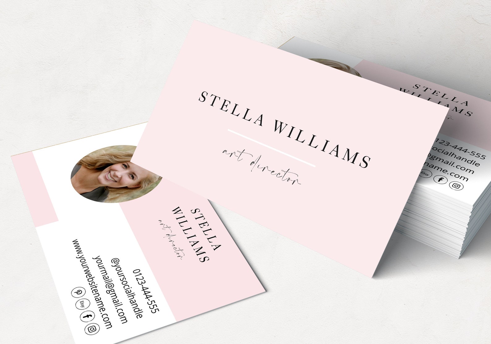Business Card Template With Photo, Add Your Logo Small Business Cards ...