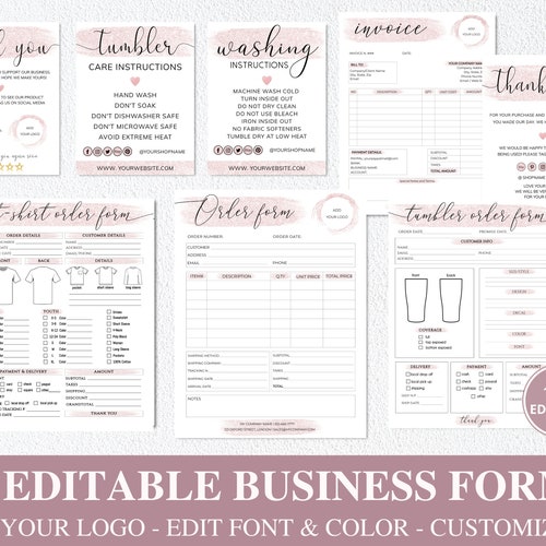 Small Business Bundle Order Form Template Price List - Etsy