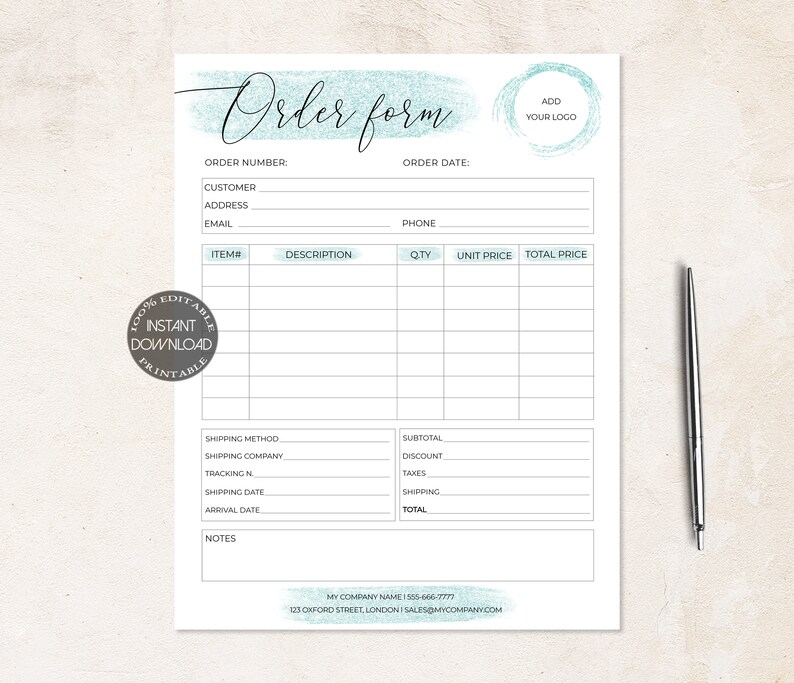 Custom Order Form Business Templates Craft Order Form - Etsy
