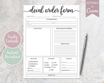 Editable and Printable Order Forms Bundle, Tshirt, Tumbler, Invoice ...