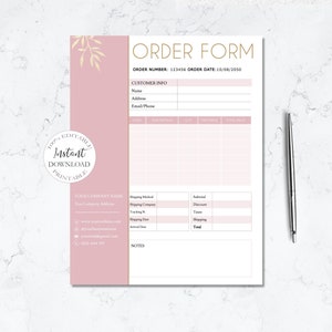 Editable Order Form Bundle, Etsy Small Business Order Forms Template ...