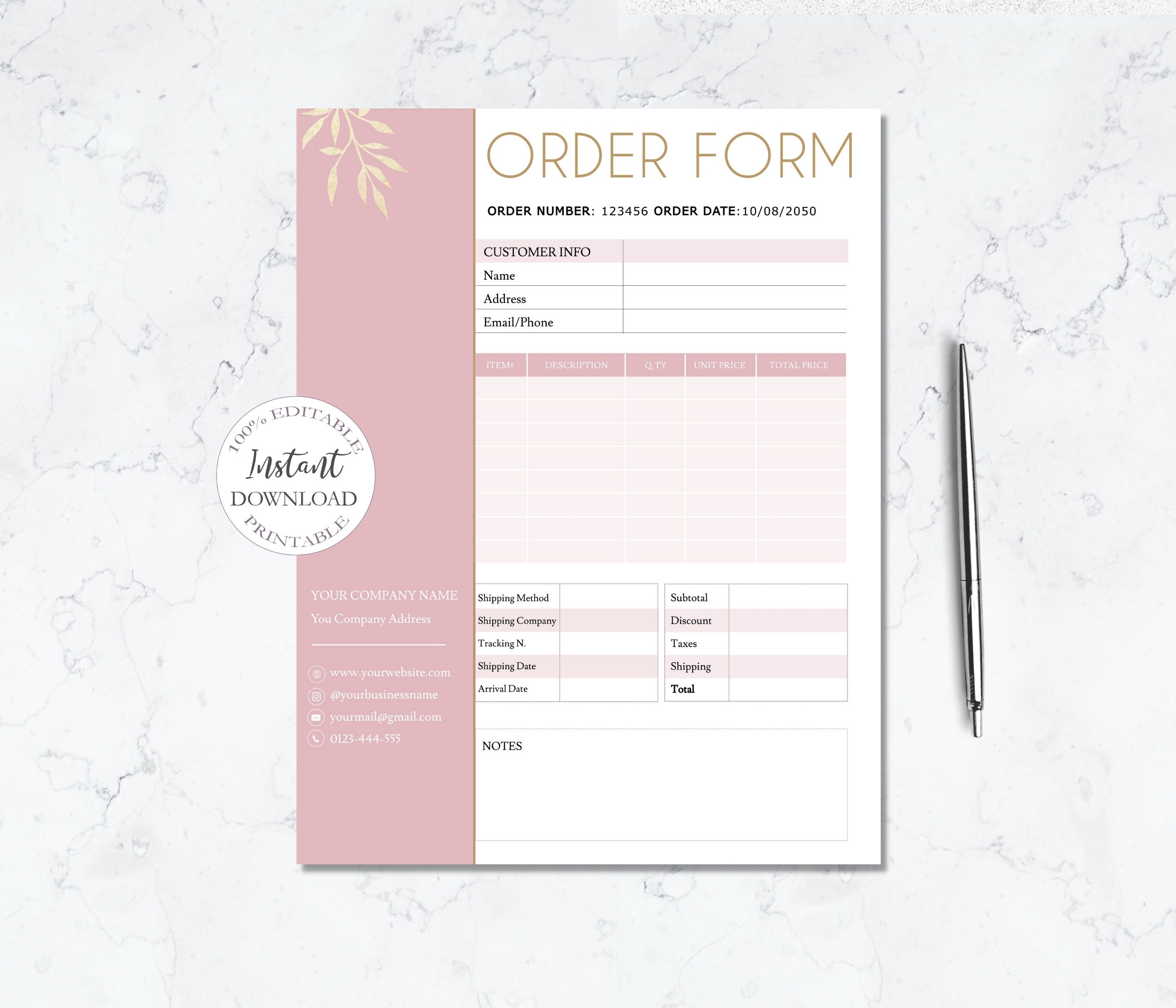 Editable Order Form Bundle Etsy Small Business Order Forms | Etsy