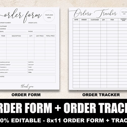 Greenery Order Tracker Form Template Editable INSTANT - Etsy