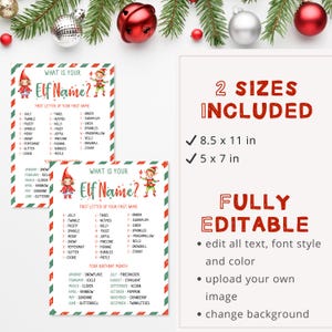 What's Your Elf Name Game | Canva Template, Christmas Elf Name ...
