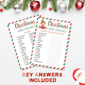 Christmas Word Scramble Game, Winter Kids Activity, Holiday Scramble ...