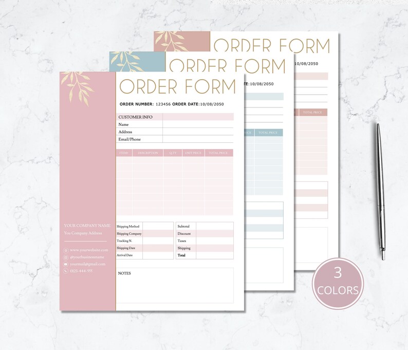 Editable Order Form Bundle Etsy Small Business Order Forms - Etsy