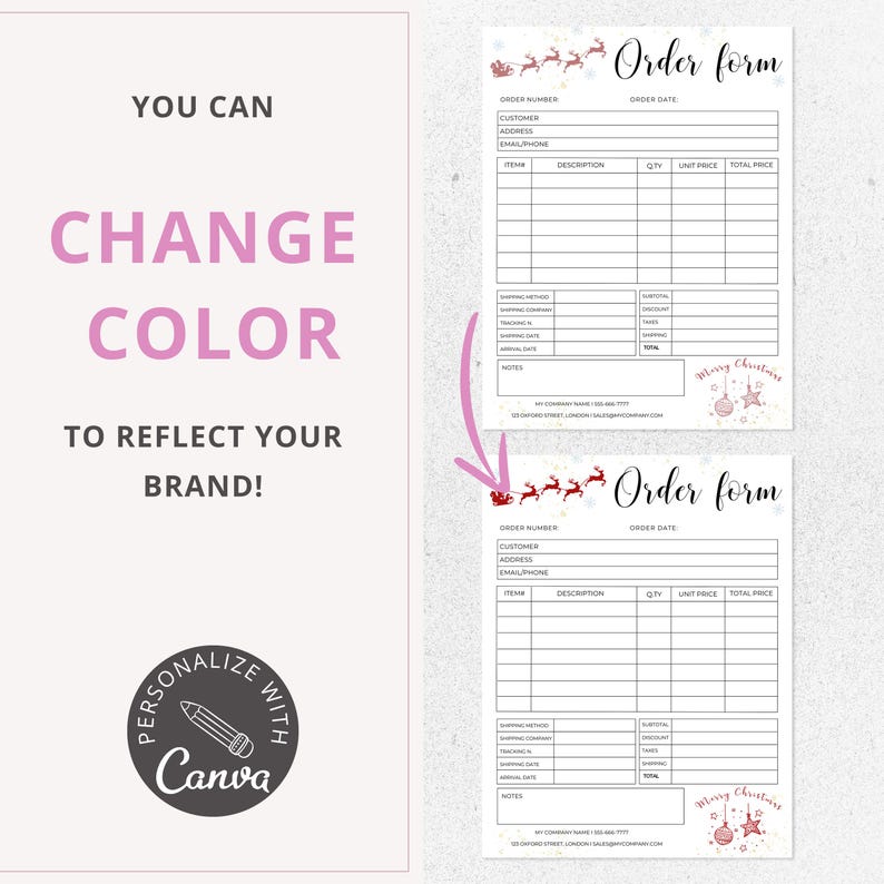 Christmas Order Form Template | Printable Order Form for Small Business ...