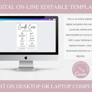 Candle Care Card Template I Canva Template I Candle Thank You Card for ...
