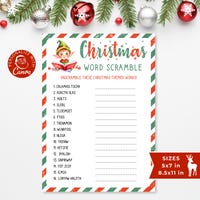 Christmas Word Scramble Game: Printable Holiday Activity (PDF) - Etsy
