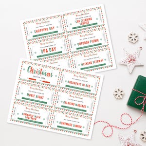 Editable Christmas Coupon Book | Canva Template Gift Certificate ...