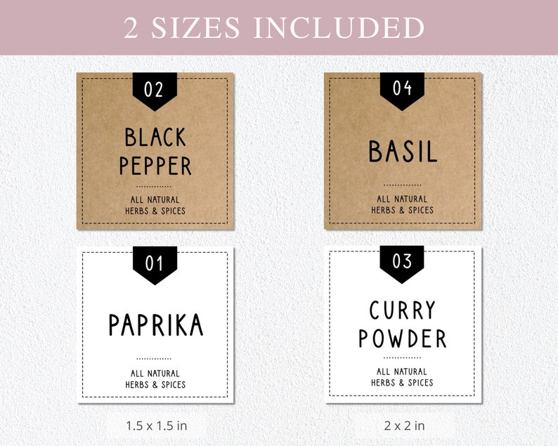 Spice Jars Label Template Editable Spice Labels Printable | Etsy