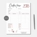 Order Form Editable, Sewing Business Order Forms, Printable Small ...