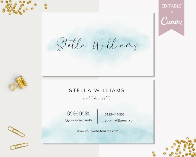 Editable Business Card Design Printable Small Business Cards - Etsy